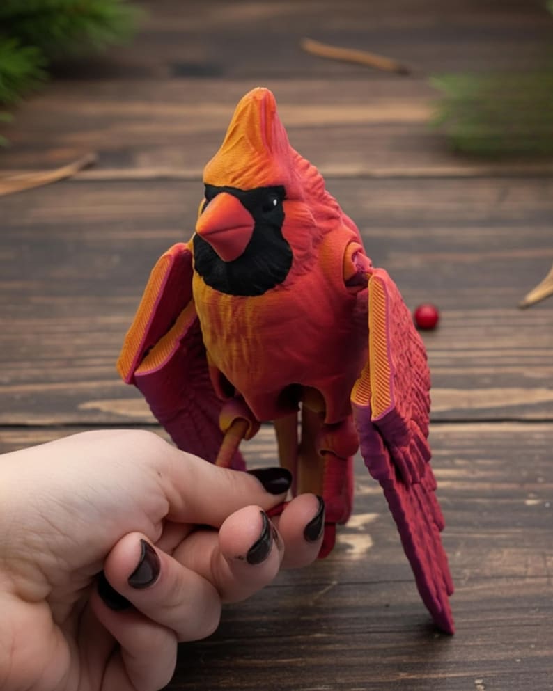 Flexi Cardinal STL & 3MF File | Articulated Bird 3D Print | Poseable ...
