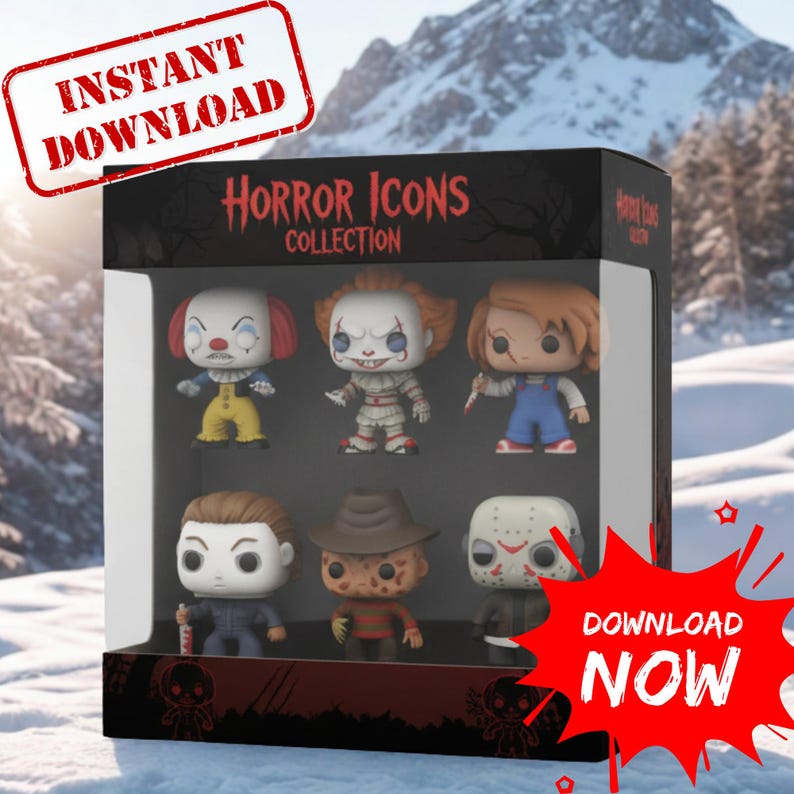 Horror Movie Icons 3D Model Pack (6 Figures) | Halloween Chibi Style ...