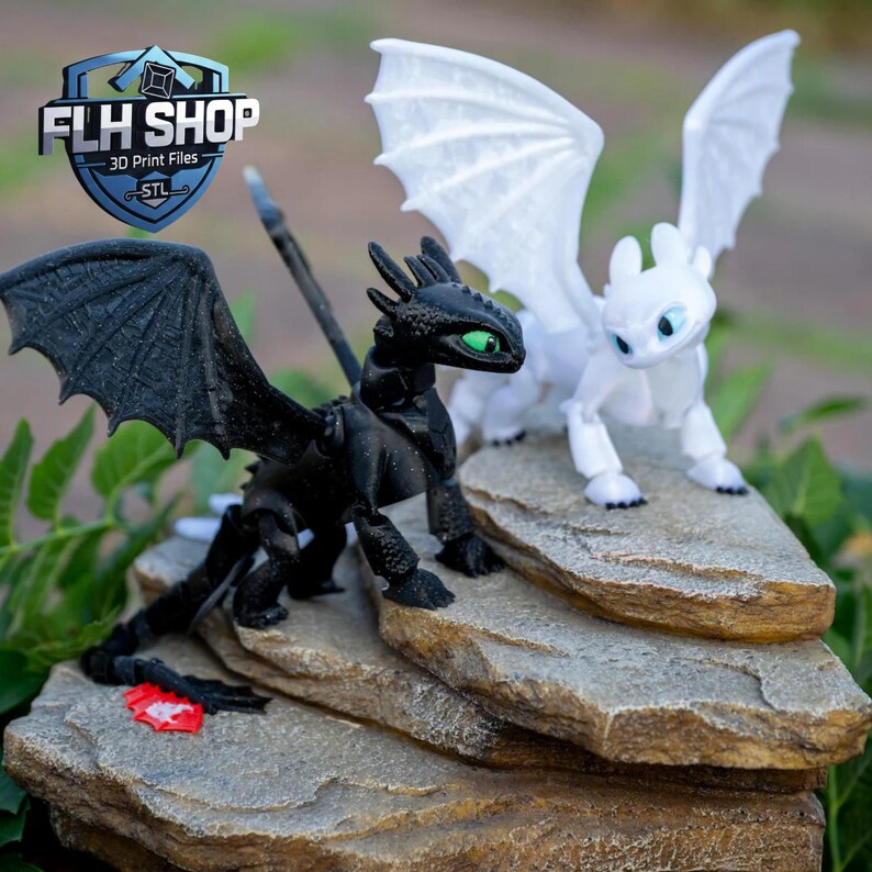 Toothless STL File for 3D Printing, Articulated Dragon STL, Glow-in-the ...