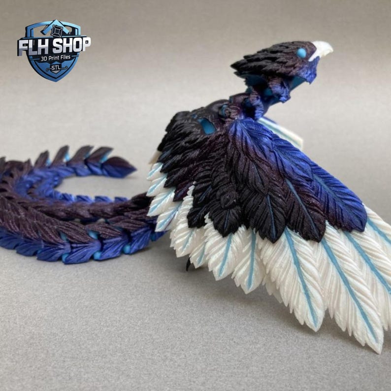 Articulated Phoenix STL File | Flexi Fire Bird 3D Print | Poseable ...
