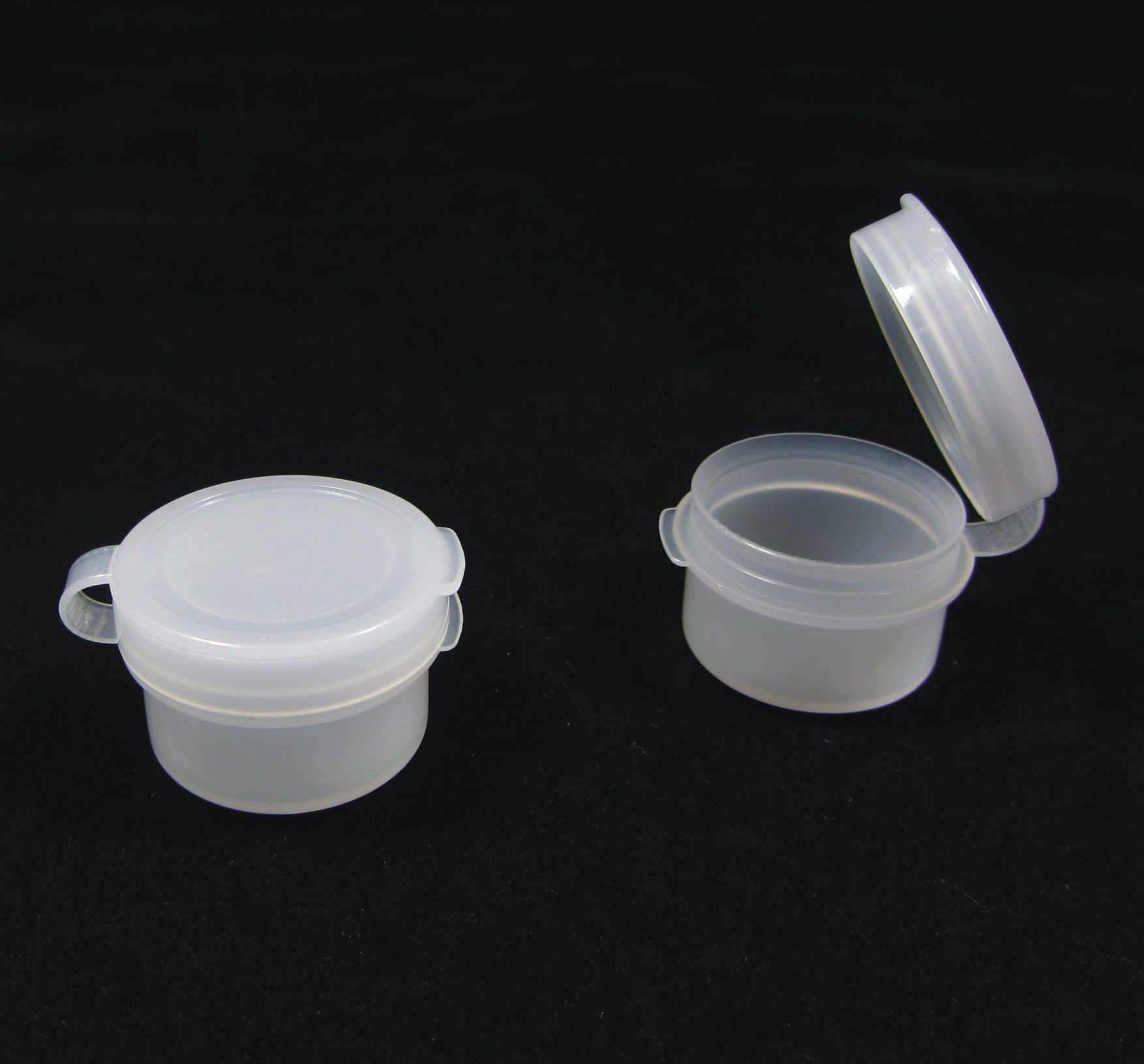 Flip Top Cosmetic Jars Small Plastic Hinged Empty Makeup Containers W ...