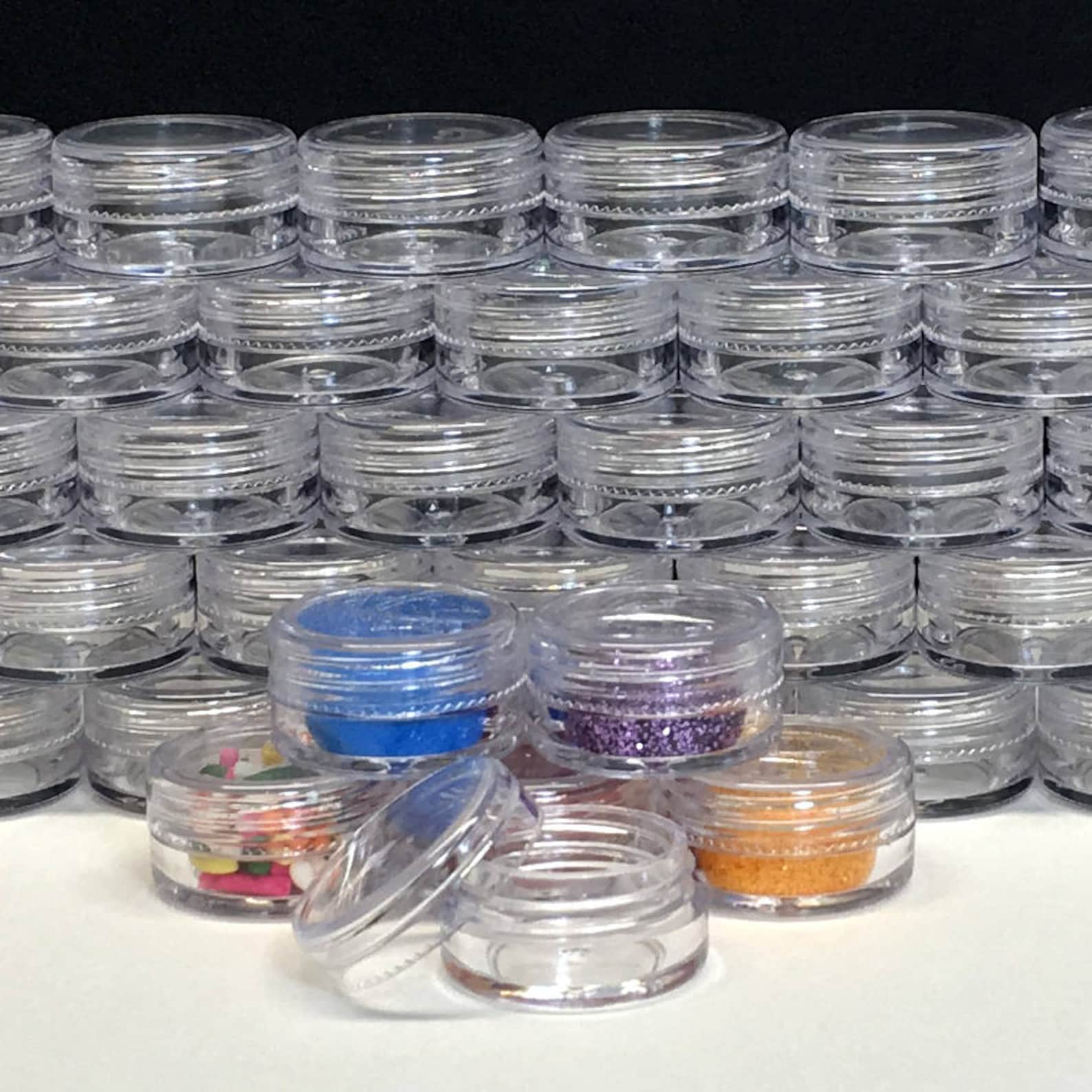 Cosmetic Jars Plastic Small Sample Eye Shadow Pot Lip Balm Containers 3 ...