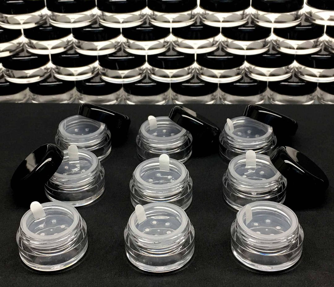 Cosmetic Sifter Jars Empty Plastic Sample Containers Eyeshadow Glitter ...