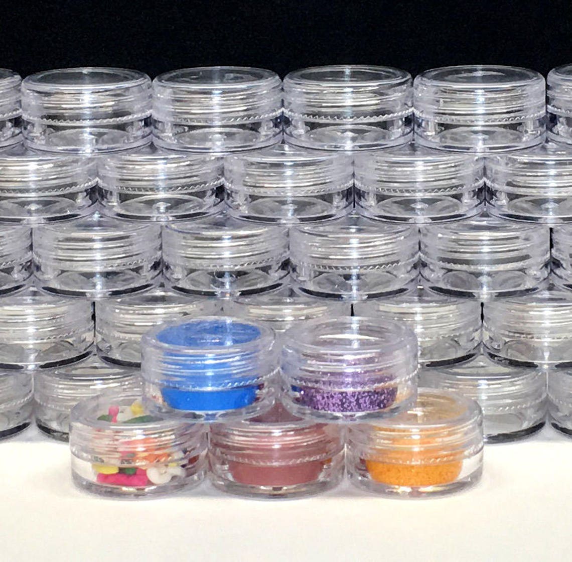 Cosmetic Jars Plastic Small Sample Eye Shadow Pot Lip Balm Containers 3 ...