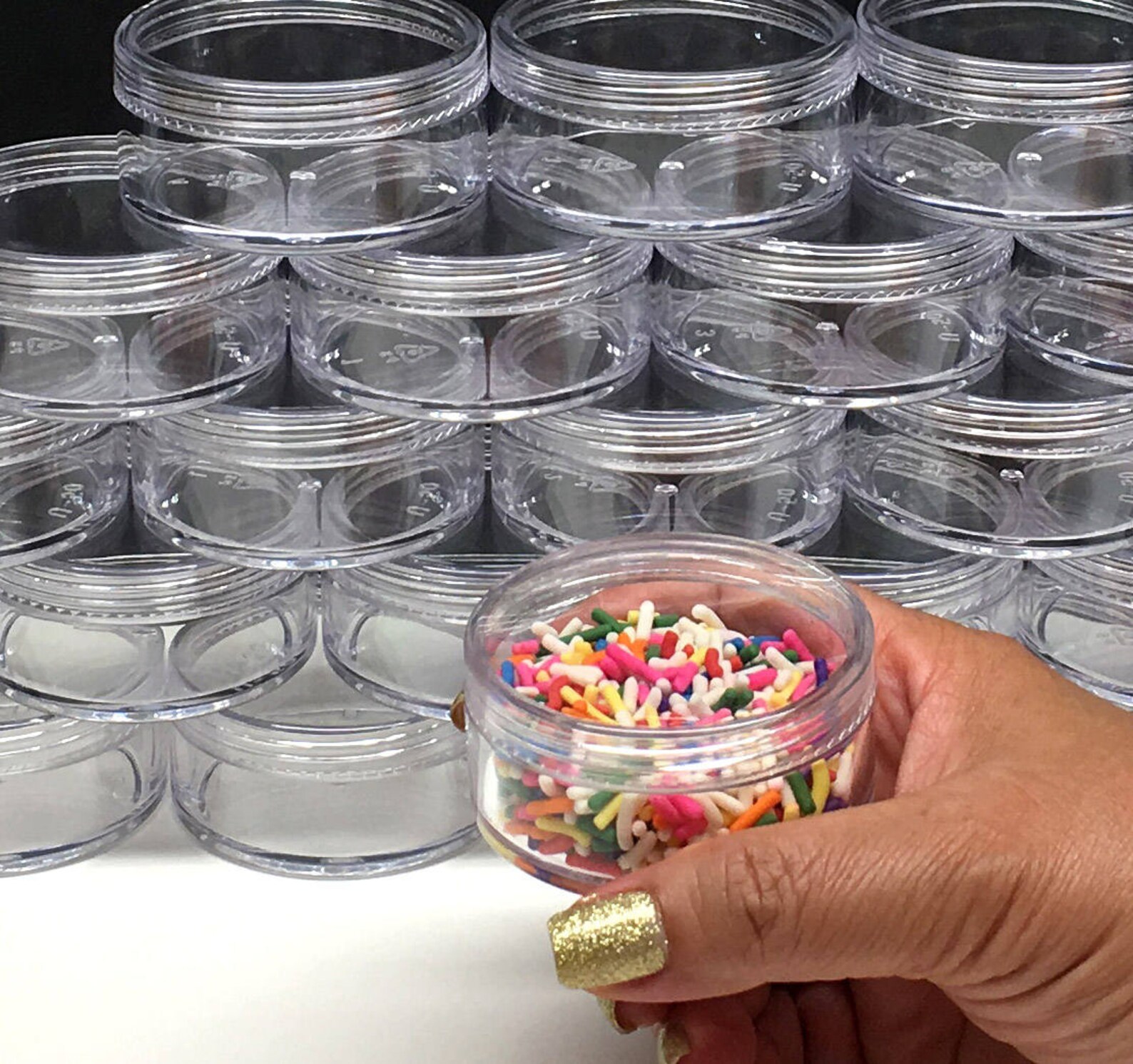 Cosmetic Jars With Sifter & Powder Puffs Option Plastic Beauty - Etsy