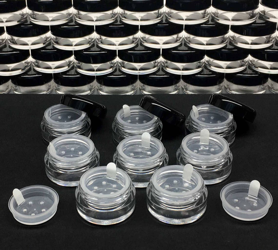 Cosmetic Sifter Jars Empty Sample Plastic Eyeshadow Glitter - Etsy