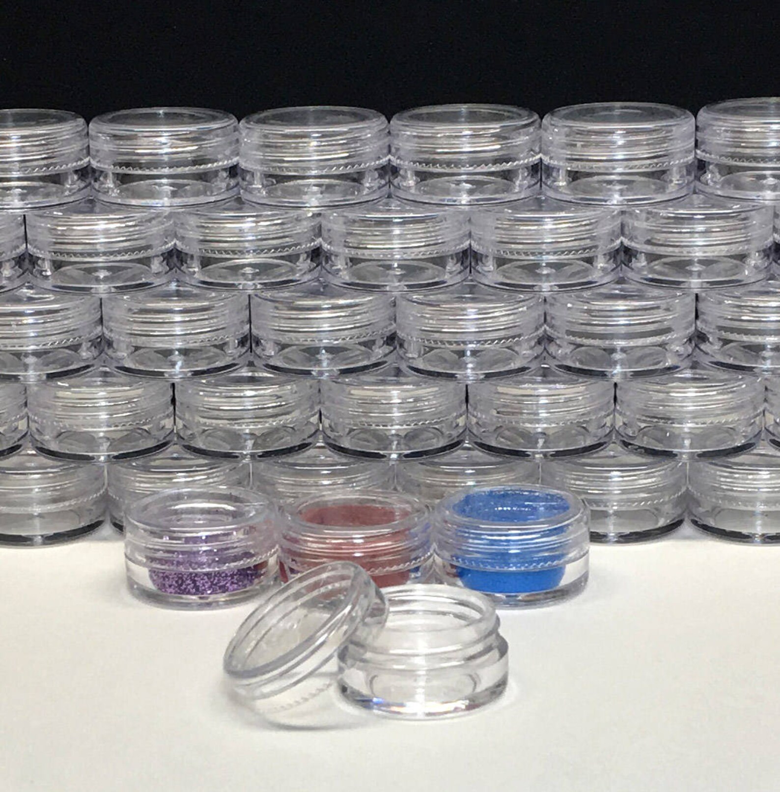 Cosmetic Jars Plastic Small Sample Eye Shadow Pot Lip Balm Containers 3 ...