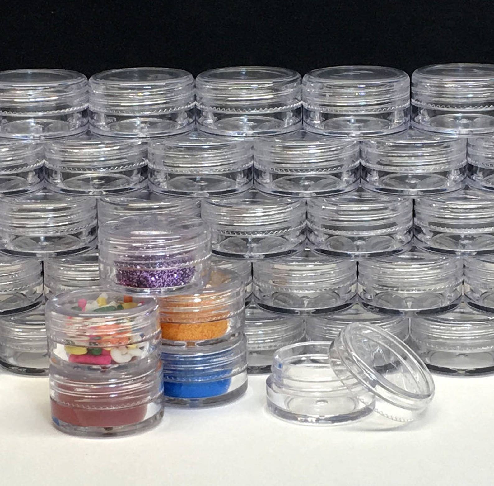 Cosmetic Sample Jars Plastic Lip Balm Pot Empty Small Beauty | Etsy