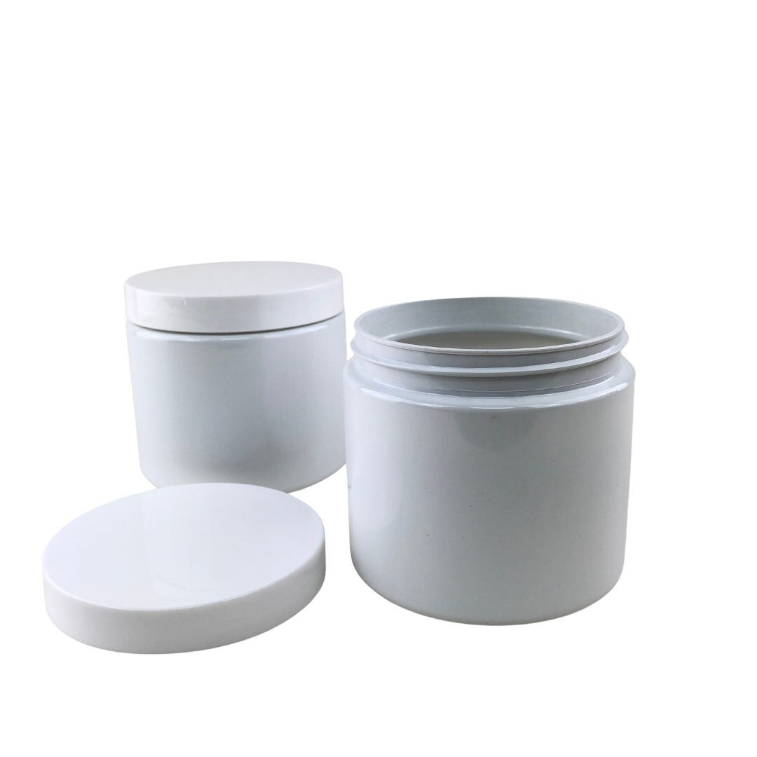 Cosmetic Beauty Containers 16 Oz. PCR PET Plastic Jars With White Screw ...