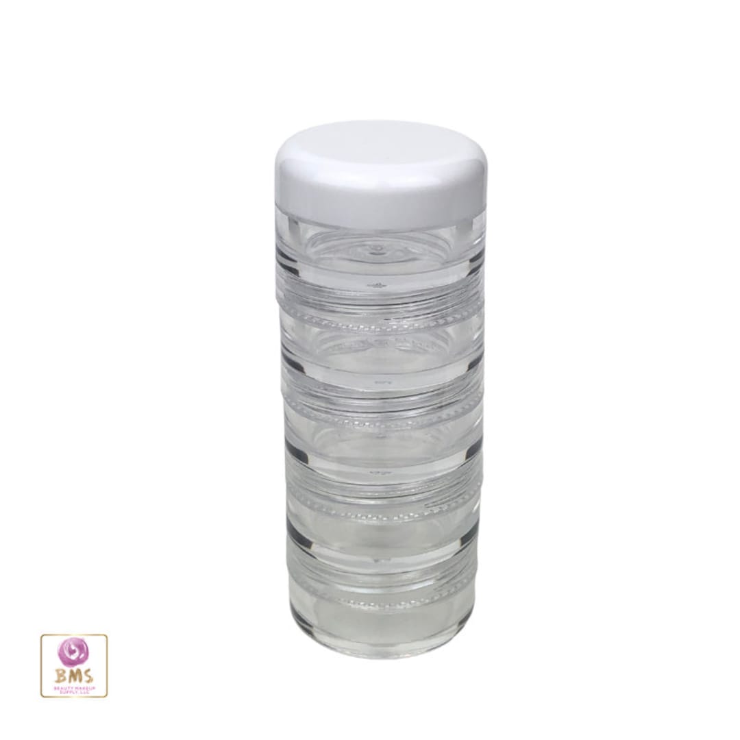 Cosmetic Jars Stackable Beauty Makeup Craft Containers Nail Art Storage ...