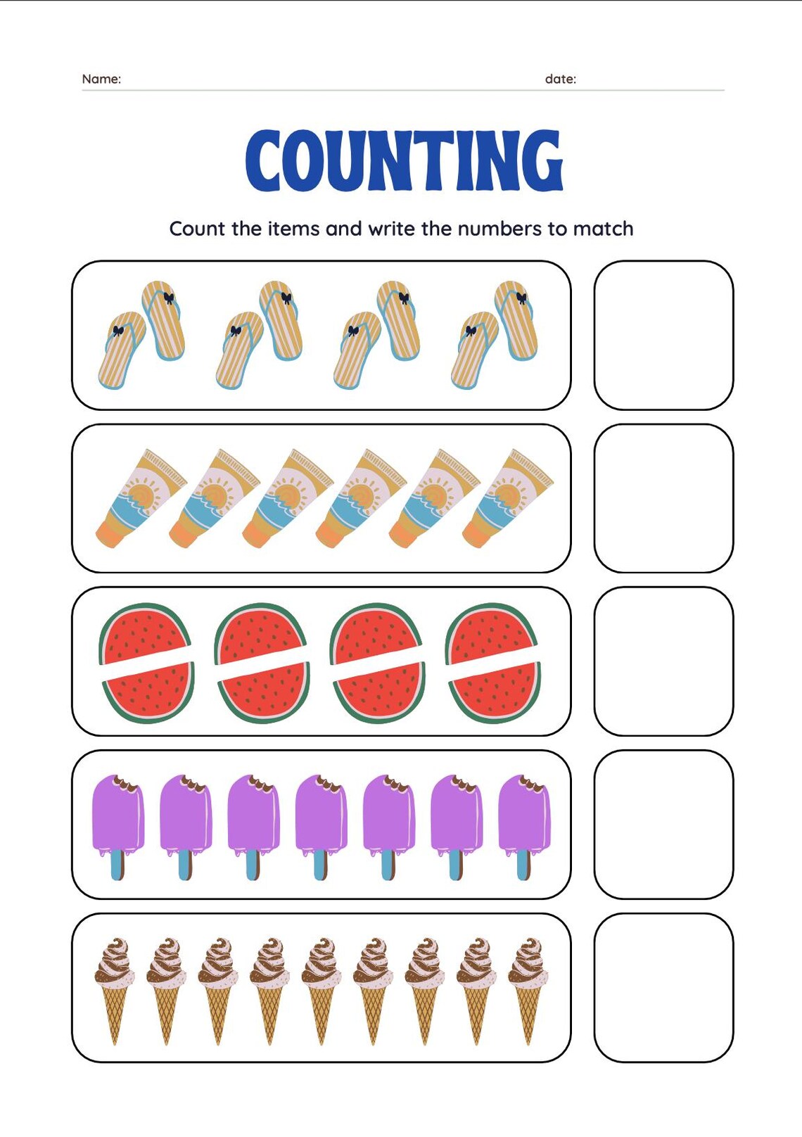 Counting Numbers - Etsy