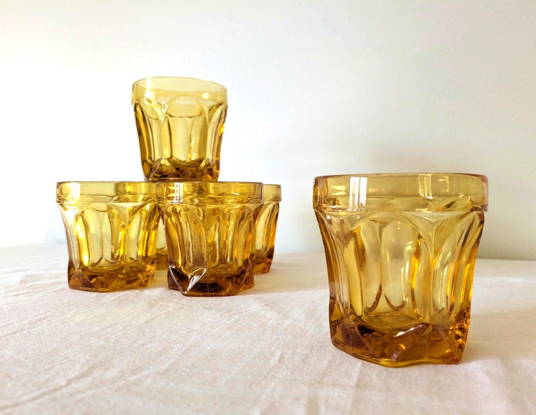 Set of 6 Anchor Hocking Fairfield Amber Old Fashioned Tumblers - Etsy