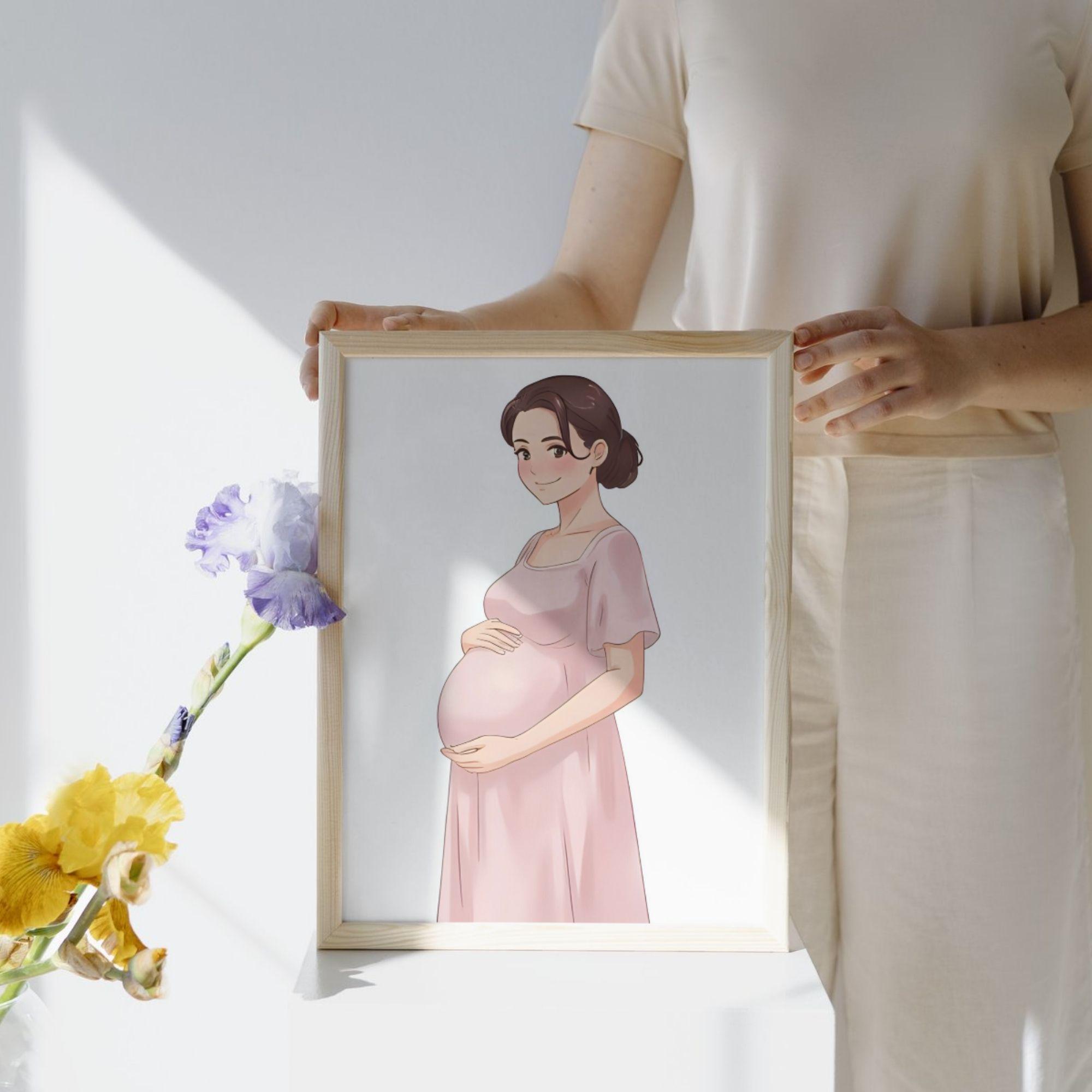 Pregnant Woman Clipart Maternity PNG Bundle Anime Pregnancy ...