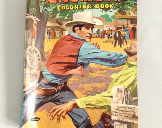 Vintage 1958 Gunsmoke Coloring Book Authorized Edition CBS Television ...