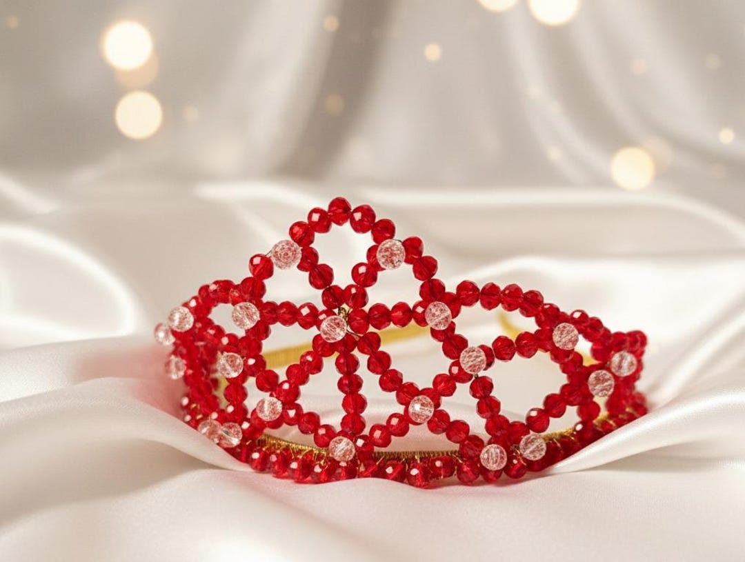 Red Queen – Tiara, Crystal, Red, Crown, Handmade, Elegant, Jewelry ...
