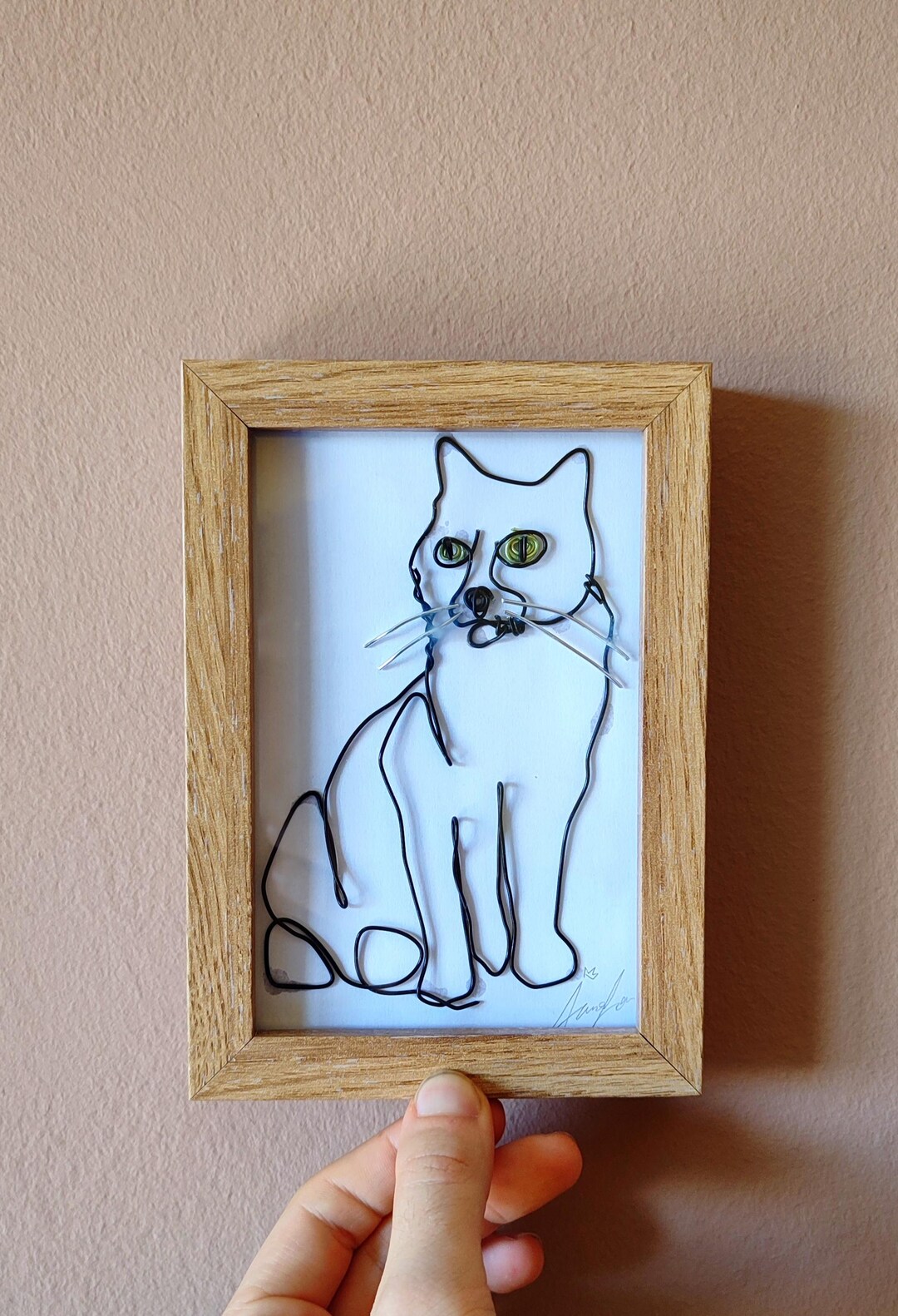 Wire Cat Picture, Handcrafted Wall Decoration - Etsy