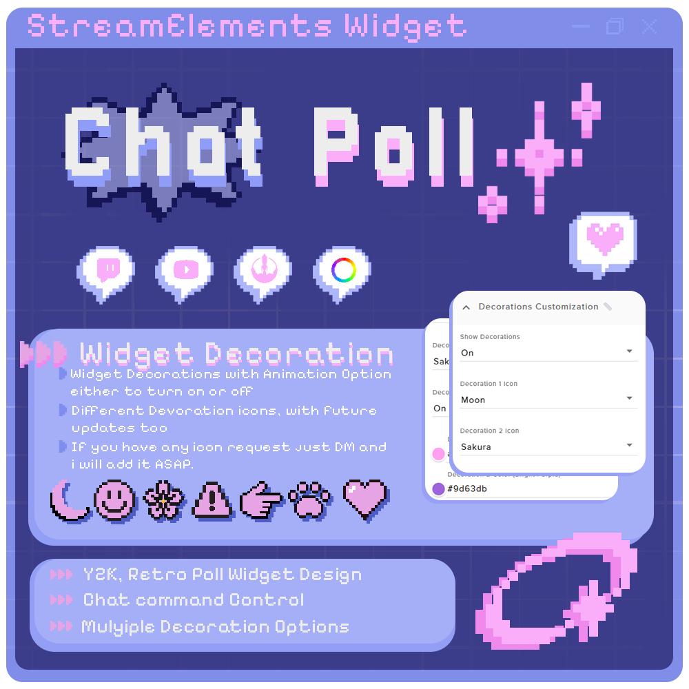 Retro Pixel Chat Poll Widget for Streamelements: Interactive Twitch ...