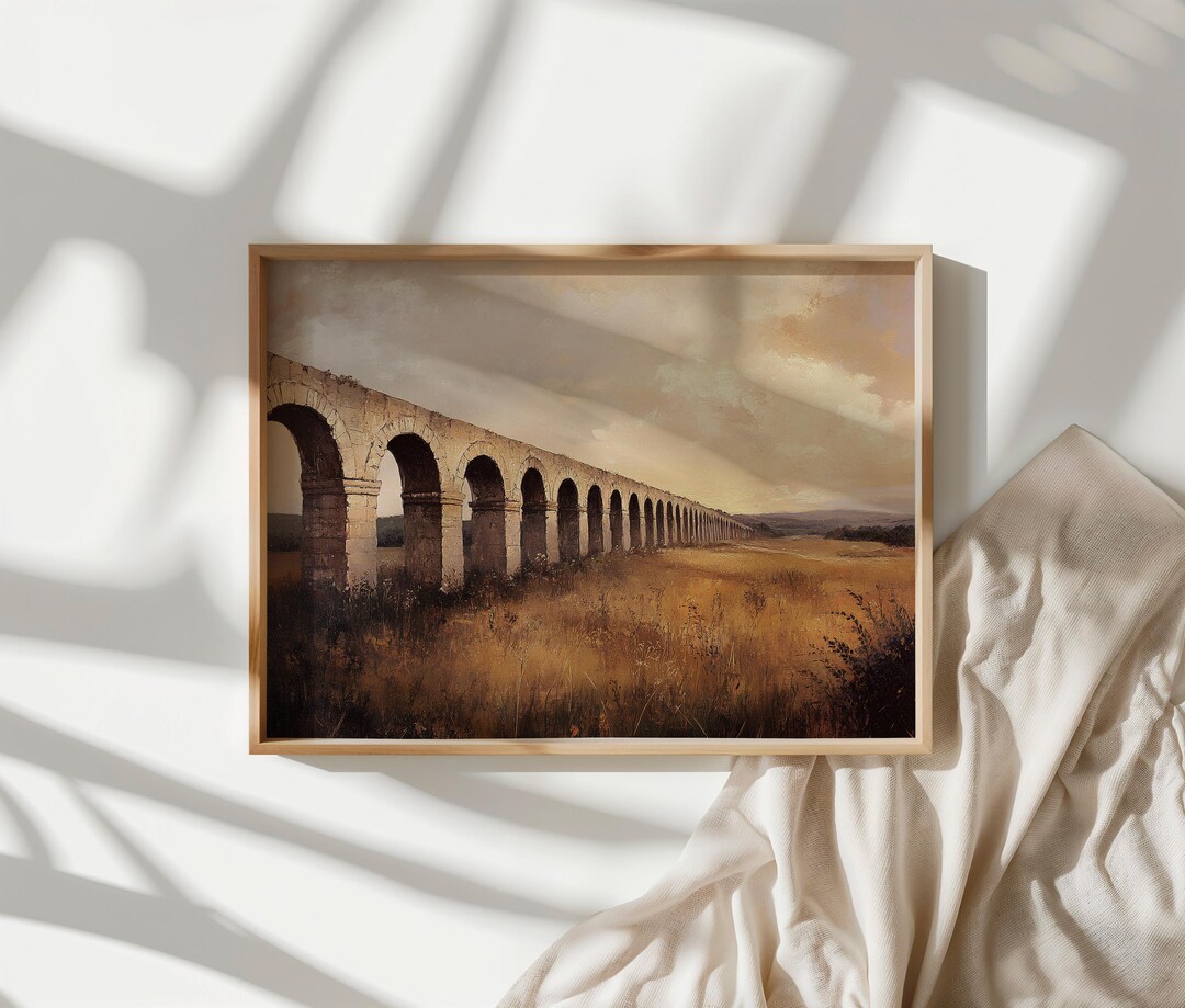 Roman Aqueduct Vintage Print - Classical Ancient Landscape Art ...