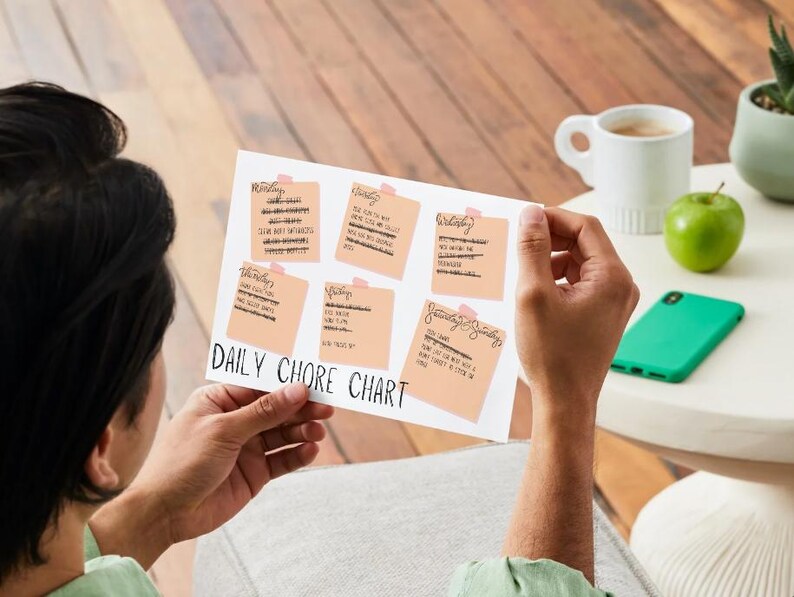 ADHD Daily Chore Chart | Printable Routine Tracker | Fridge Planner ...