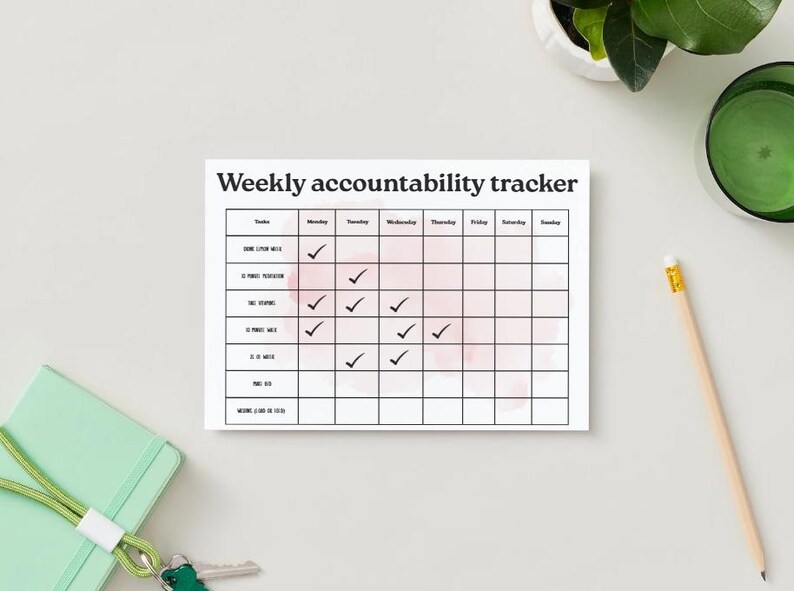 Accountability Tracker | Printable Habit Tracker | ADHD Planner Tool ...