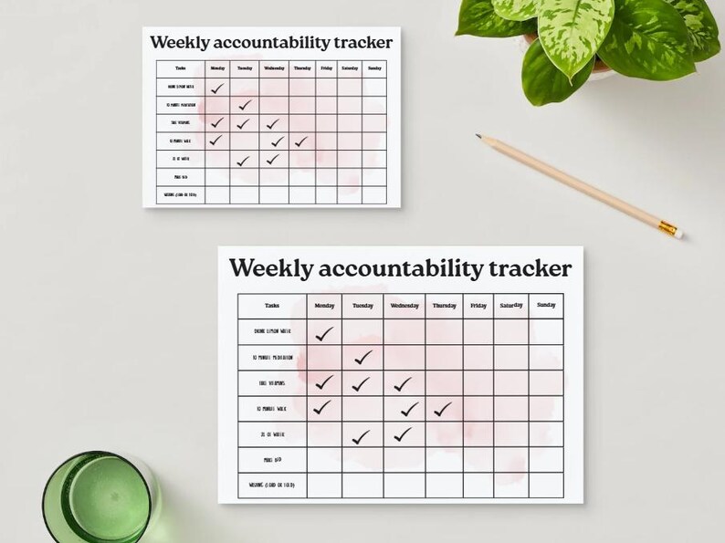 Accountability Tracker | Printable Habit Tracker | ADHD Planner Tool ...