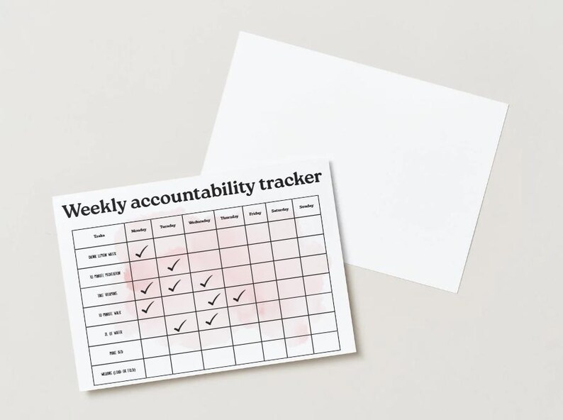 Accountability Tracker | Printable Habit Tracker | ADHD Planner Tool ...