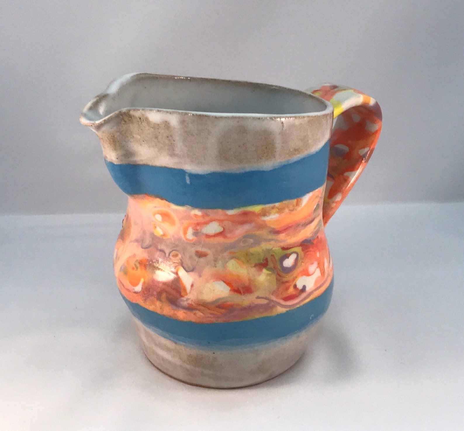 Ceramic Pitcher-Marbled Patterned Pitcher-Ceramics and Pottery | Etsy