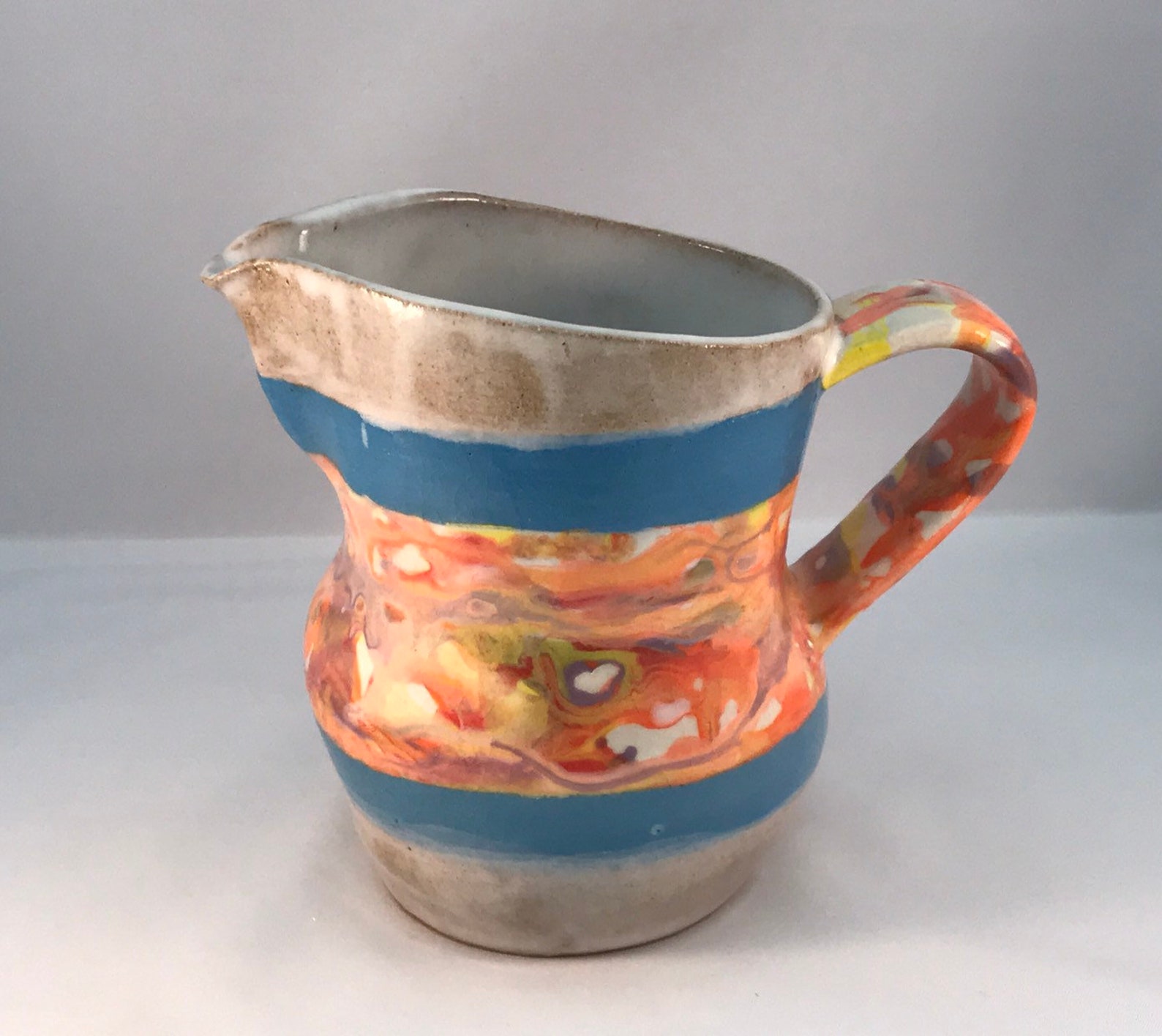 Ceramic Pitcher-Marbled Patterned Pitcher-Ceramics and Pottery | Etsy