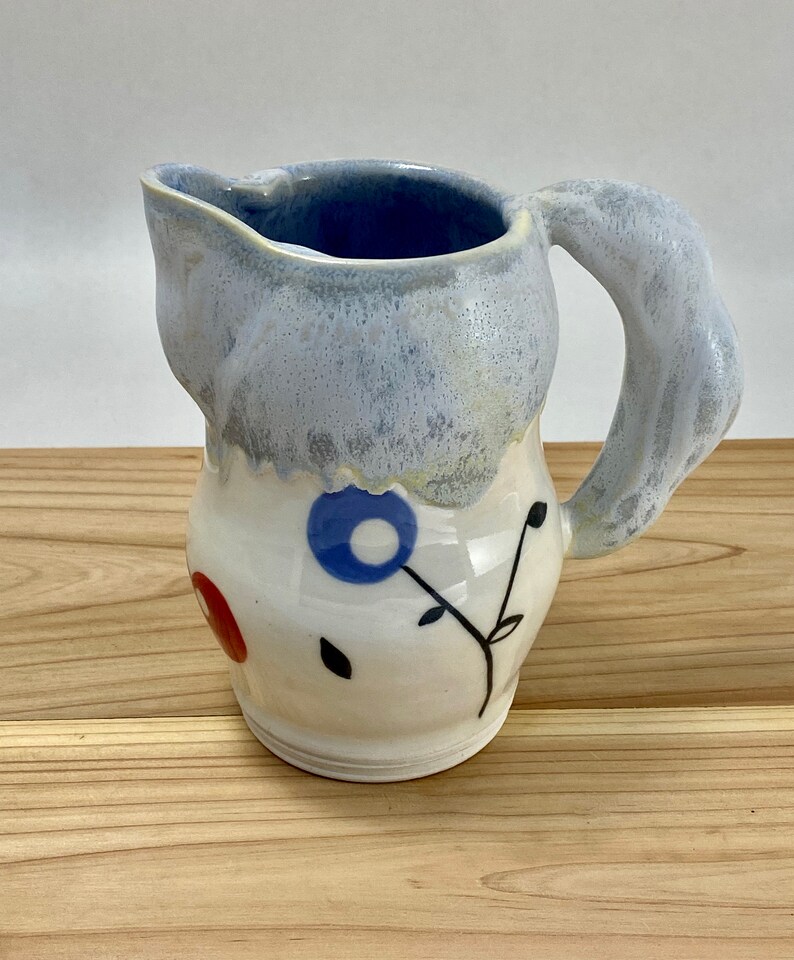 Handcrafted Floral Ceramic Pitcher: Unique Pottery Water Jug - Etsy