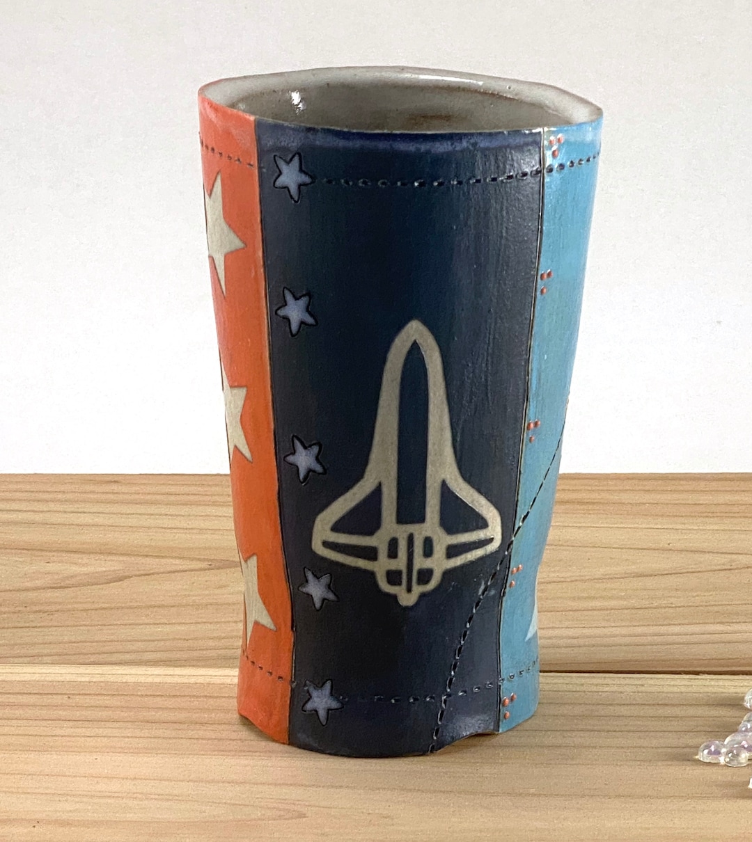 Space Shuttle Ceramic Tall Tumbler, Handmade Tea Tumbler, Handmade ...