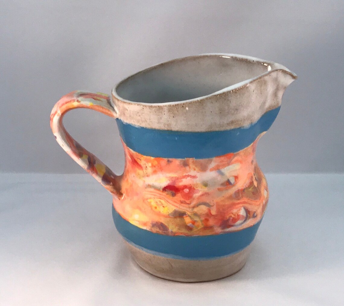 Ceramic Pitcher-Marbled Patterned Pitcher-Ceramics and Pottery | Etsy
