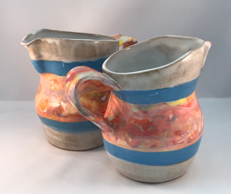 Ceramic Pitcher-marbled Patterned Pitcher-ceramics and Pottery - Etsy