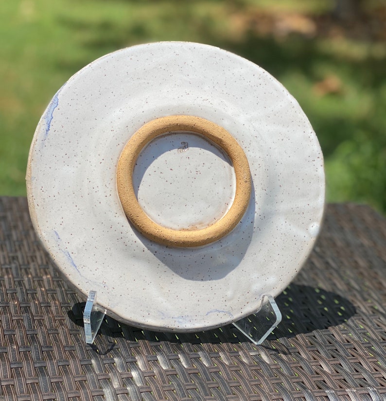 Circle and Diamond Pattern Handmade Dinner Plate-ceramic Dinner Plate ...