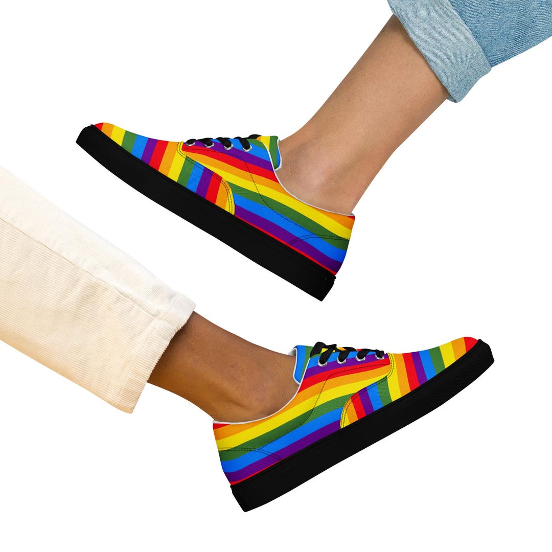 Women’s Lace-up Rainbow Pride Canvas Shoes - Etsy