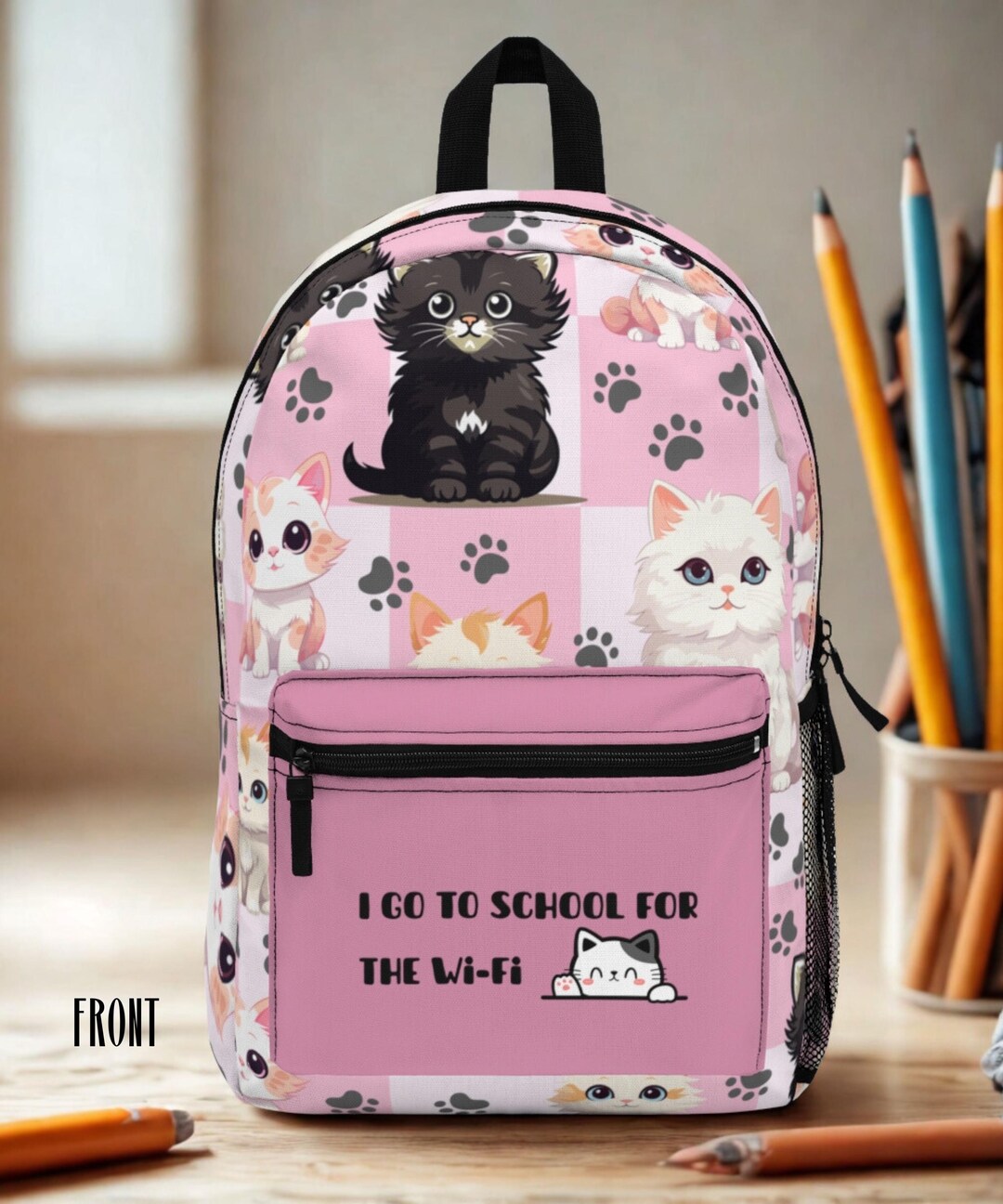 Kawaii Cat School Backpack: "i Go to School for the Wi-fi" - Etsy