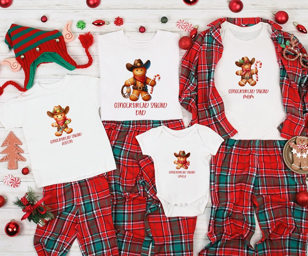 Gingerbread Squad Family Christmas Shirts: Cowboy Matching Outfits - Etsy