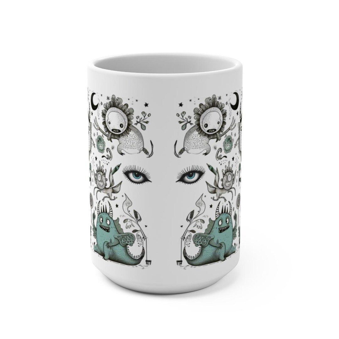 Monster Mug – Hypnotic Eyes, Spooky Vibes & Halloween Magic 15oz - Etsy