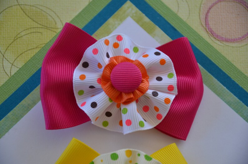 Yellow Hair Clipsyellow Hair Bowspink Hair Clippink Hair - Etsy