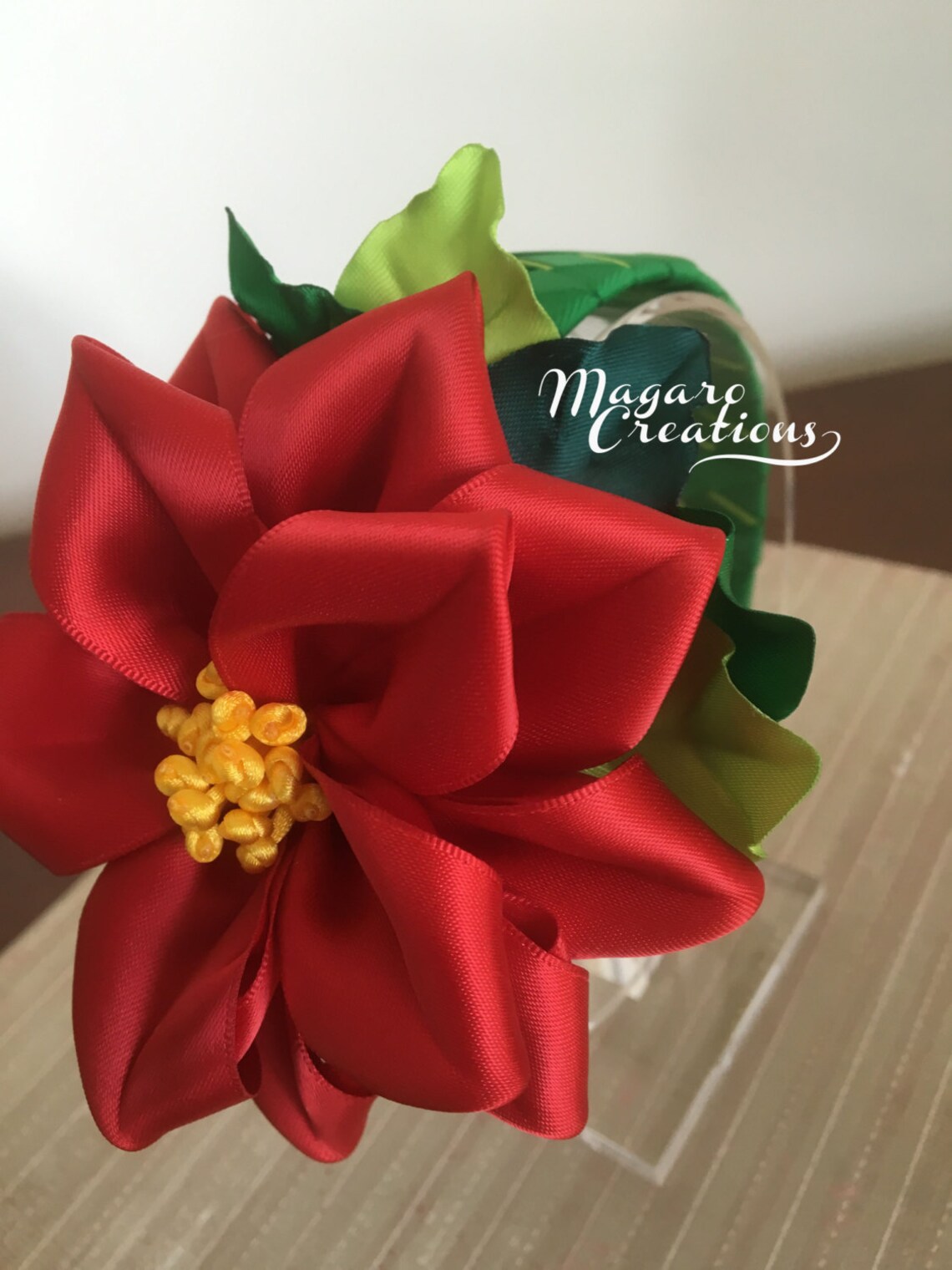 Poinsettia Headbandchristmas Headbandgirl Headbandtoddler - Etsy