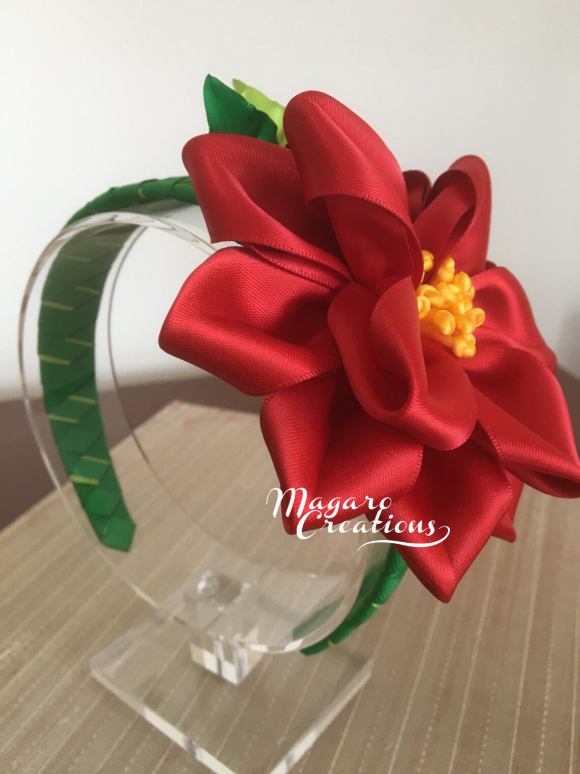 Poinsettia Headbandchristmas Headbandgirl Headbandtoddler - Etsy