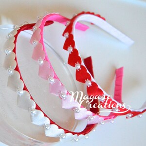 Girl Headband,valentine's Day Headband,hearts Headband,couture Headband ...