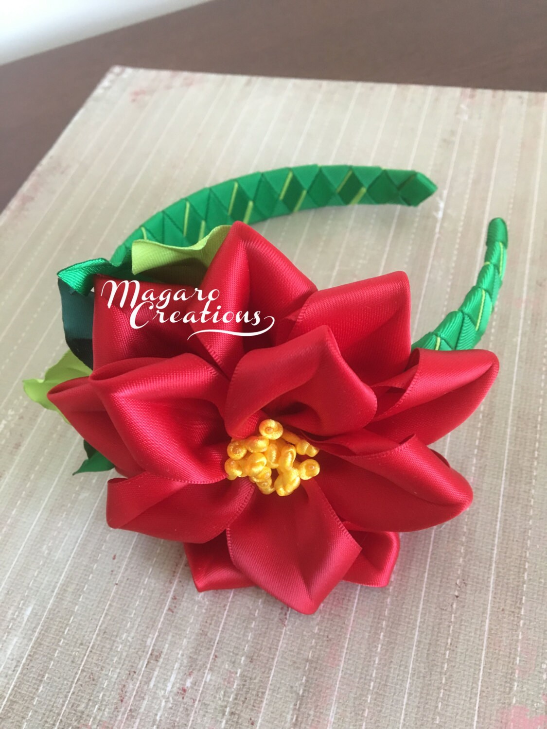 Poinsettia Headbandchristmas Headbandgirl Headbandtoddler - Etsy