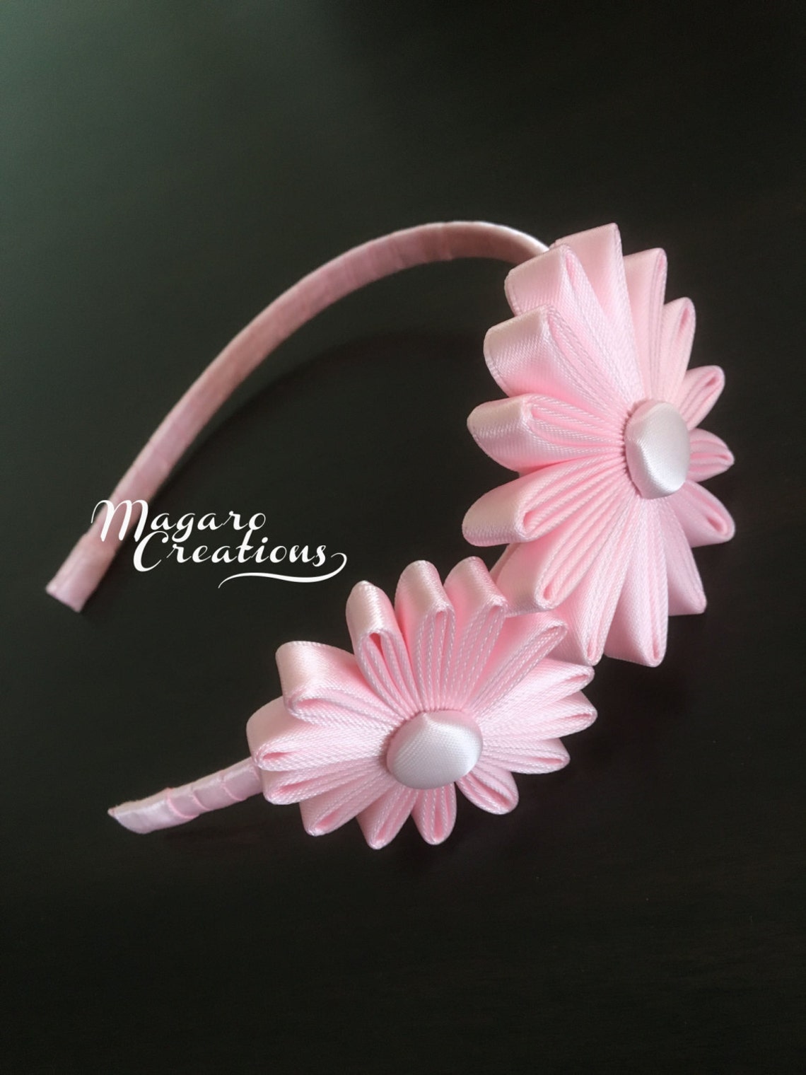 Diadema rosa diadema de la flor diadema de la niña diadema | Etsy