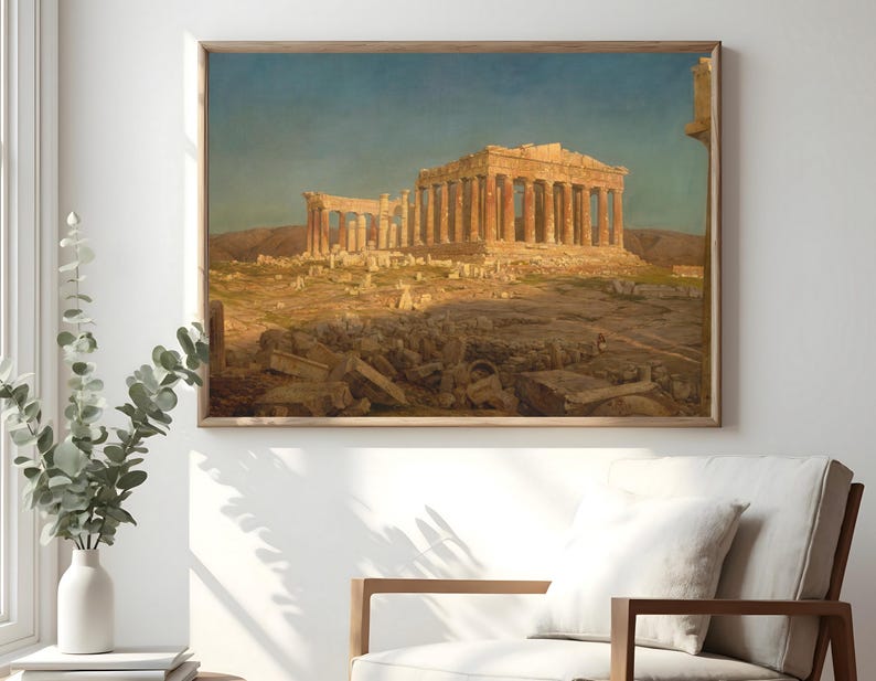 Parthenon Art Print: Frederic Edwin Church Painting (digital Download ...