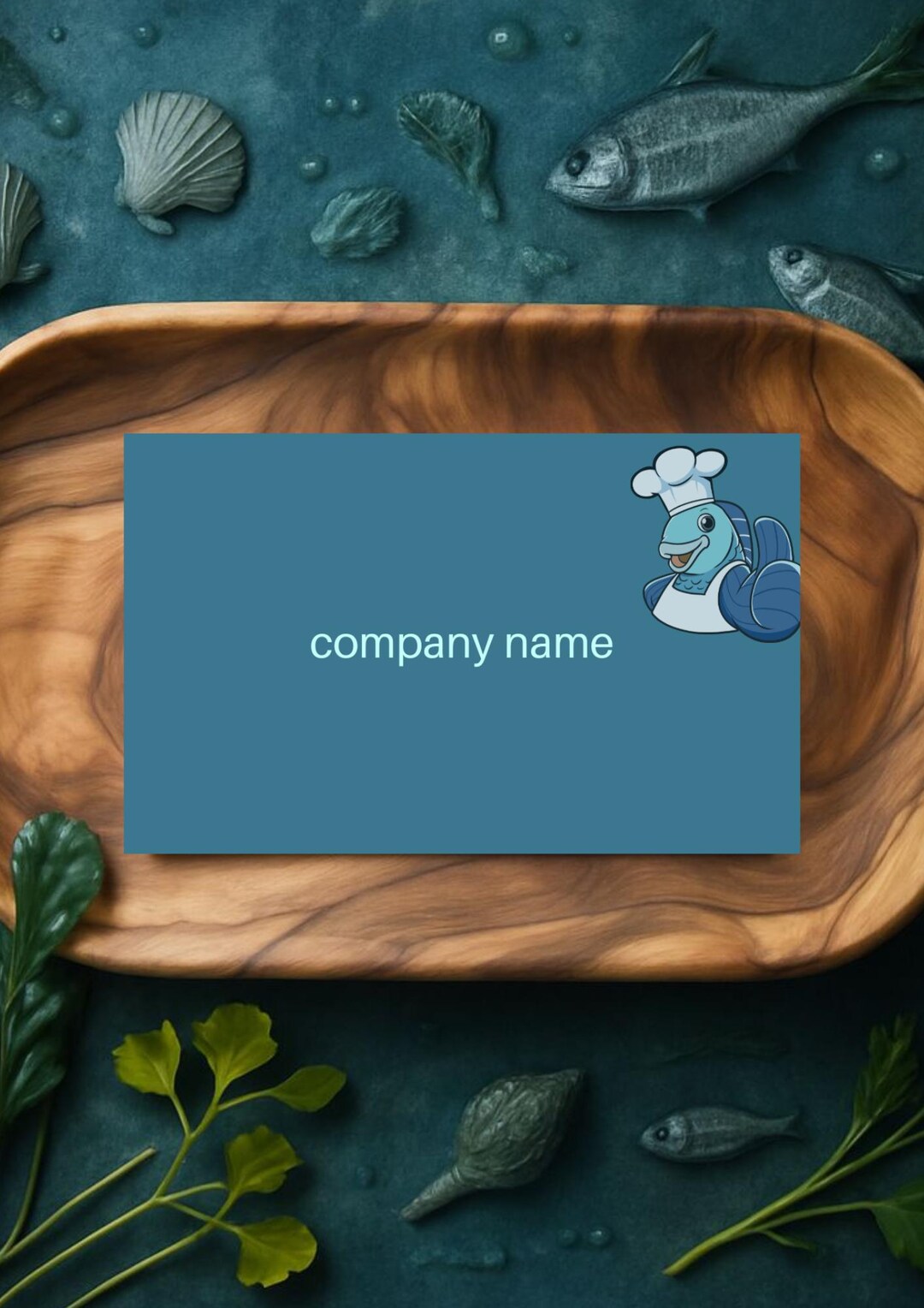 Digital Seafood Business Card, Instant Download, Editable Canva ...