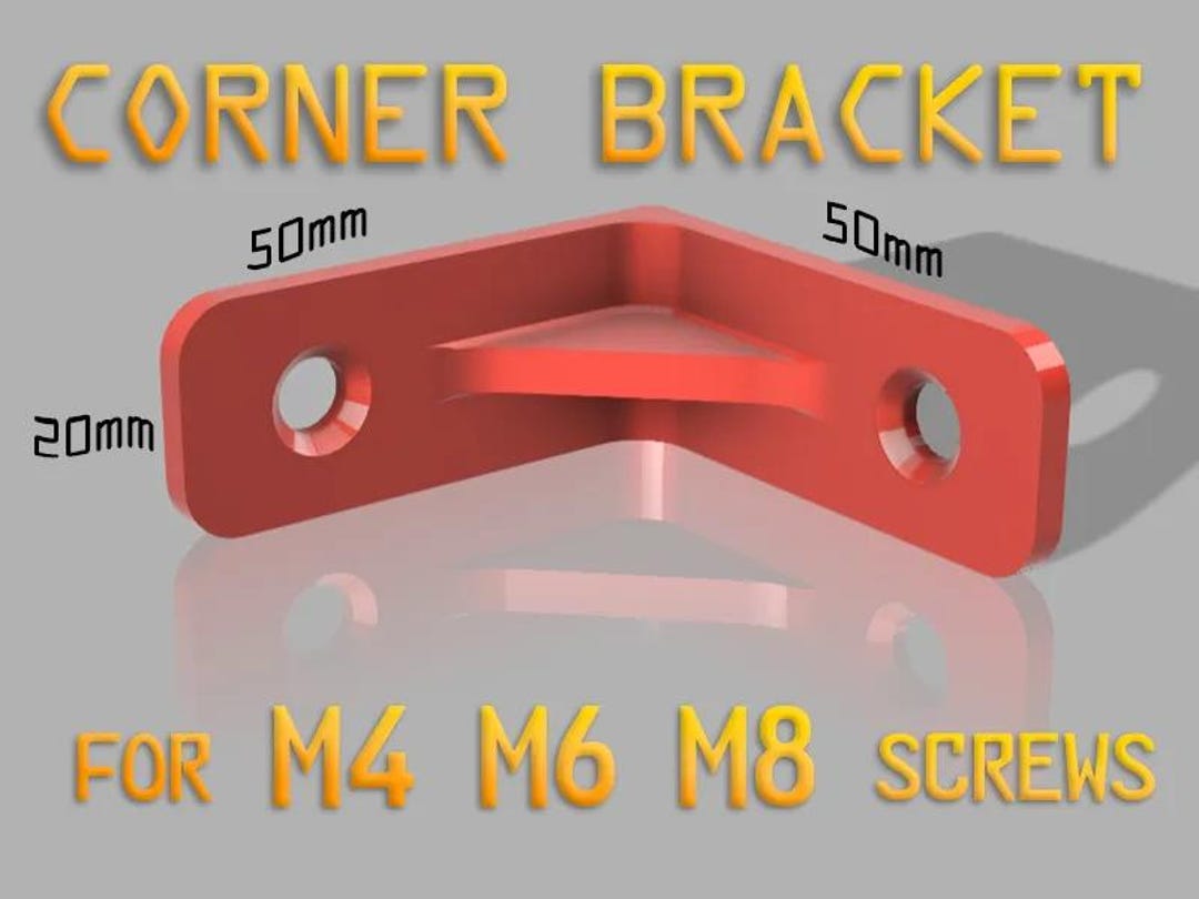 STL Corner Bracket for M4 M6 M8 Screws – 3D Printable Durable Mounting ...