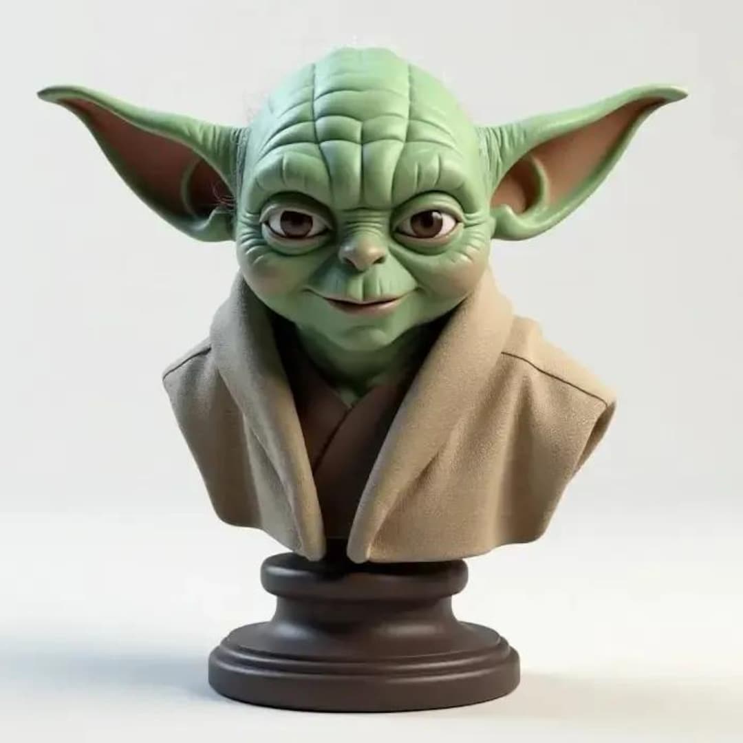Yoda STL Bust 3D Printable Detailed Figurine of Legendary Jedi Master ...