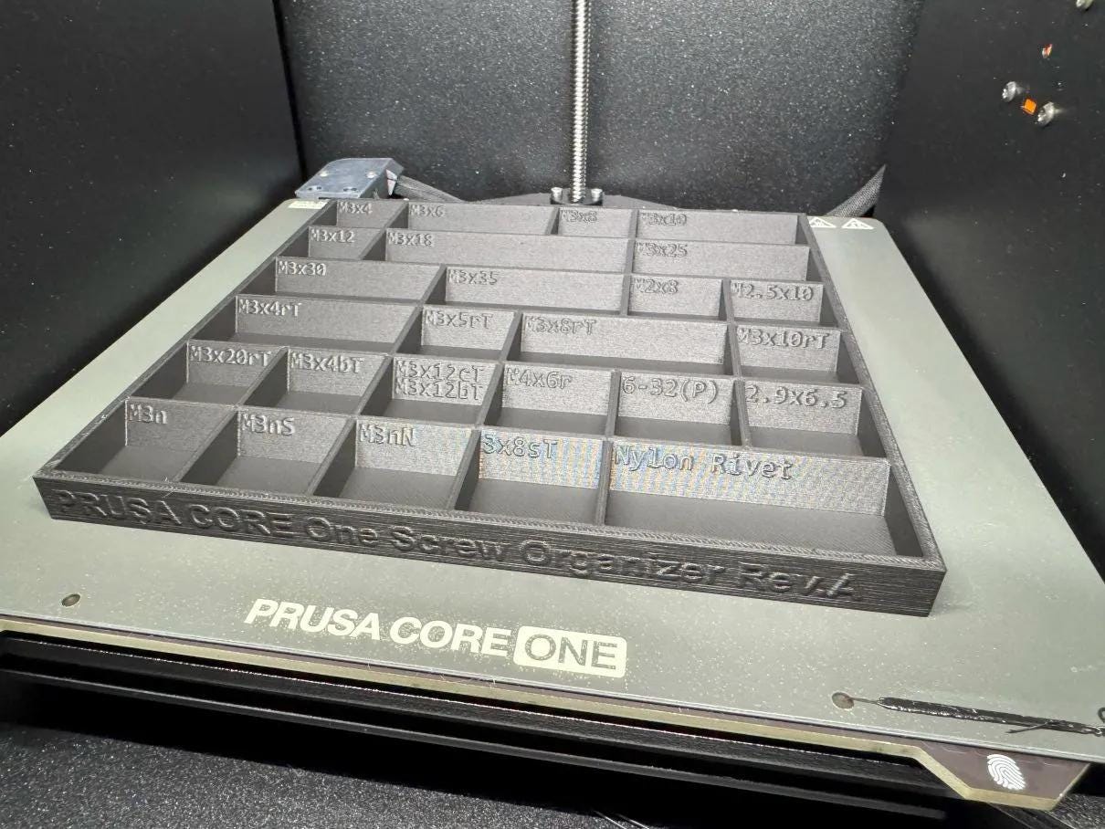 PRUSA CORE One Screw Organizer STL File for 3D Printing – Custom Tray ...