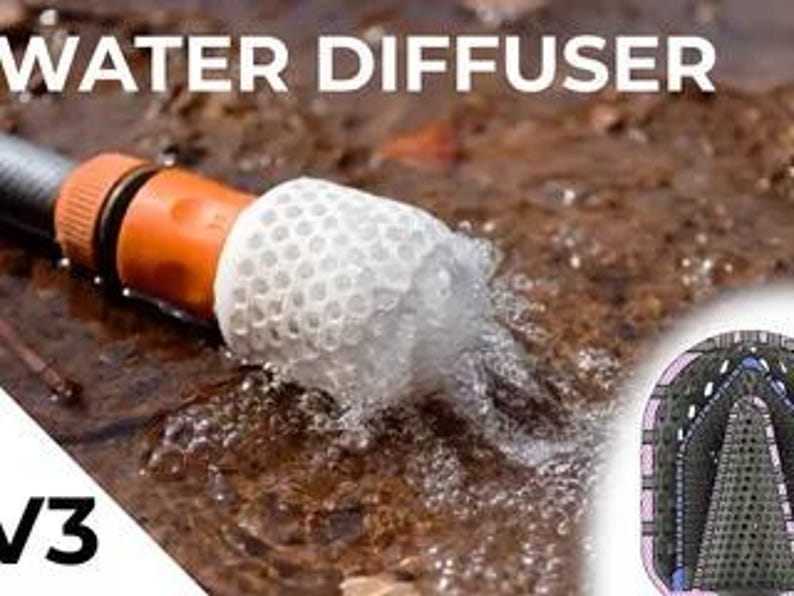 Redesigned Water Diffuser STL for Garden Hose With Quick-connect ...