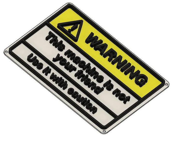 STL Safety Warning Sign Plate – 3D Printable Workshop Machine Warning ...